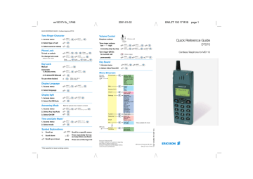 Ericsson DT570 Quick Reference Manual | Manualzz