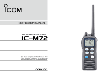 ICOM VHF marine transceiver IC-M72 Instruction Manual | Manualzz