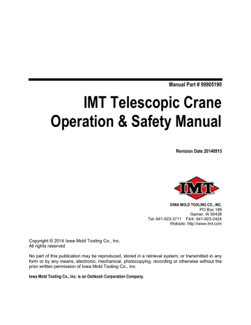 IMT Telescopic Crane Operation & Safety Manual | Manualzz