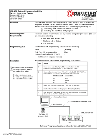 Notifier AFP-400/AFP-300 Installation Instructions | Manualzz