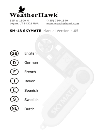 WeatherHawk SM-18 SKYMATE User Manual | Manualzz