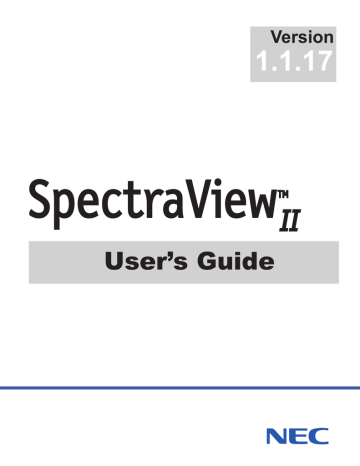 NEC SpectraView II User’s Guide | Manualzz