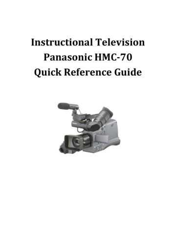 Panasonic HMC 70 Quick Reference Guide | Manualzz