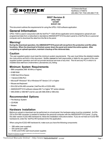 Notifier M AM2020/AFP1010 Installation Instructions | Manualzz