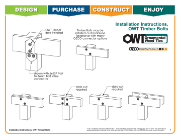 OWT Timber Bolt 56649-10, 56650-10, 56651-10, 56652-10 Installation ...
