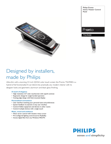 Pronto TSU9400 Datasheet | Manualzz