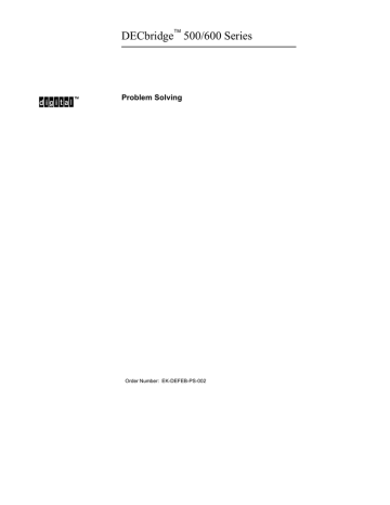 Digital Equipment DECbridge 520 Problem Solving | Manualzz
