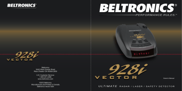 Beltronics Vector 928i Owner's Manual | Manualzz
