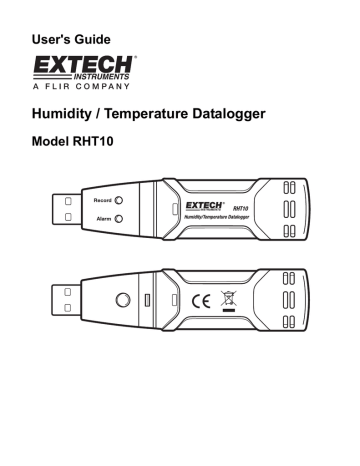 Extech RHT10 Humidity Temperature Datalogger User's Guide | Manualzz