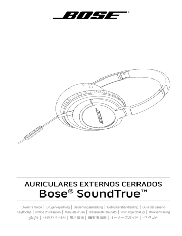 Auriculares Bose SoundTrue - Guía del usuario | Manualzz