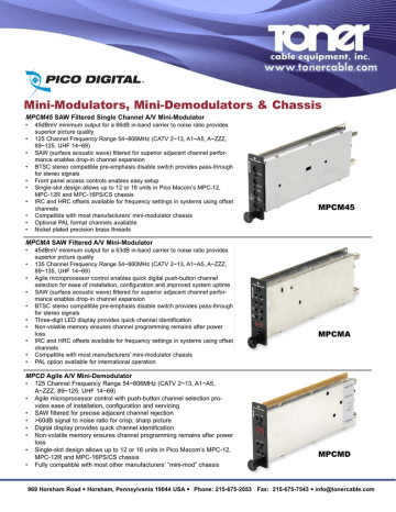 Pico Digital/ATX MPCMA Agile Mini-Modulator Specifications | Manualzz