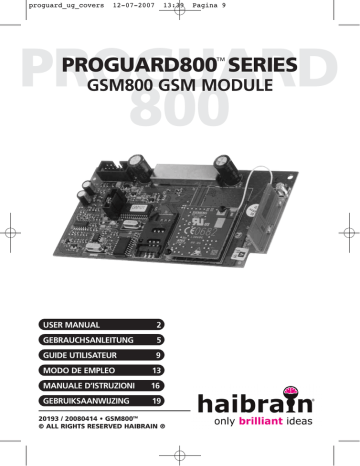 GSM Module ProGuard800 GSM800 User Manual | Manualzz