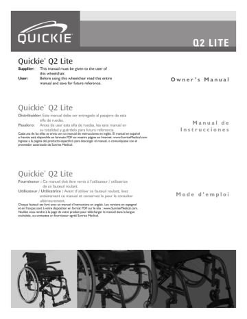 Quickie Q2 Lite Owner's Manual | Manualzz