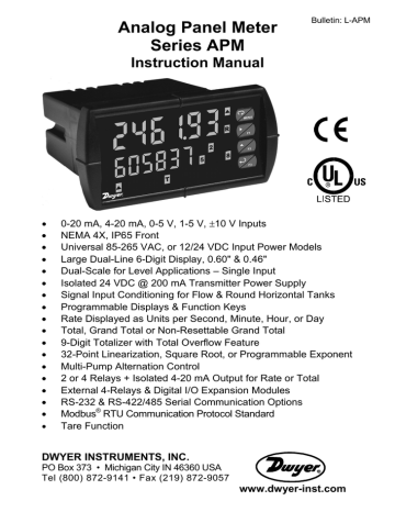 Dwyer Instruments APM-120 Instruction manual | Manualzz