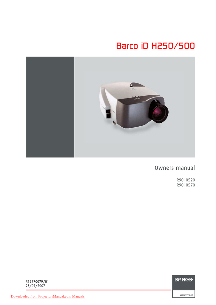 Barco iD H250 Projector User Guide | Manualzz