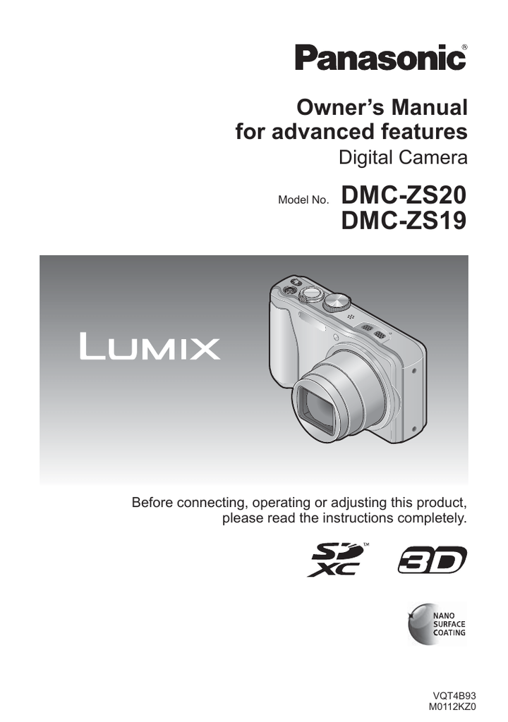Panasonic LUMIX DMC-ZS19 Camera User Guide | Manualzz