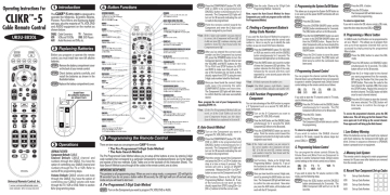 Universal Remote Control UR5U-8820L Operating instructions | Manualzz