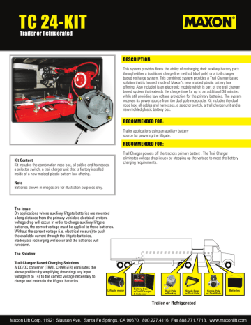 Maxon TC24-KITS Specification Sheet | Manualzz