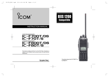 ICOM IC-F70DT Owner Manual | Manualzz
