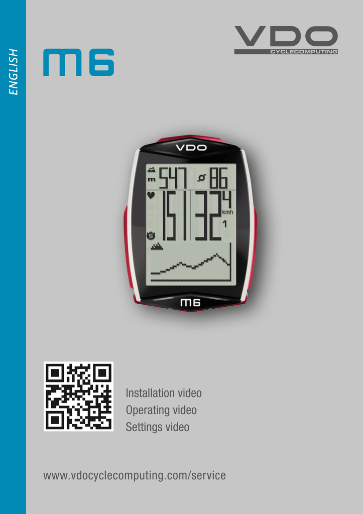 VDO Cyclecomputing M6 User manual | Manualzz