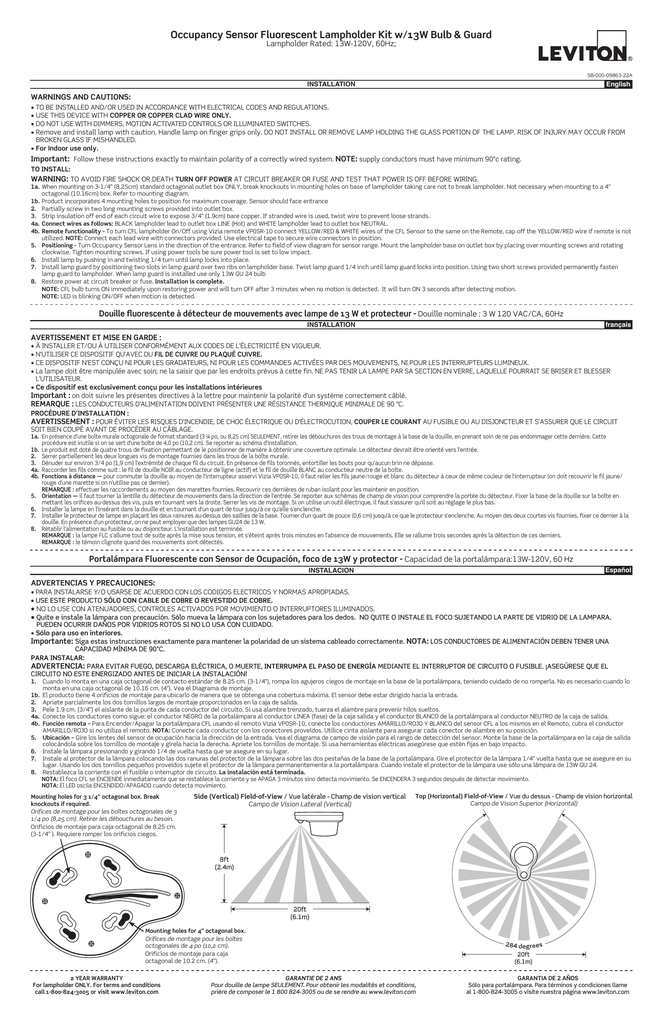 Leviton Ceiling Occupancy Sensor Manual | Shelly Lighting