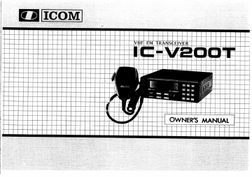 ICOM IC-V200T Owner Manual | Manualzz