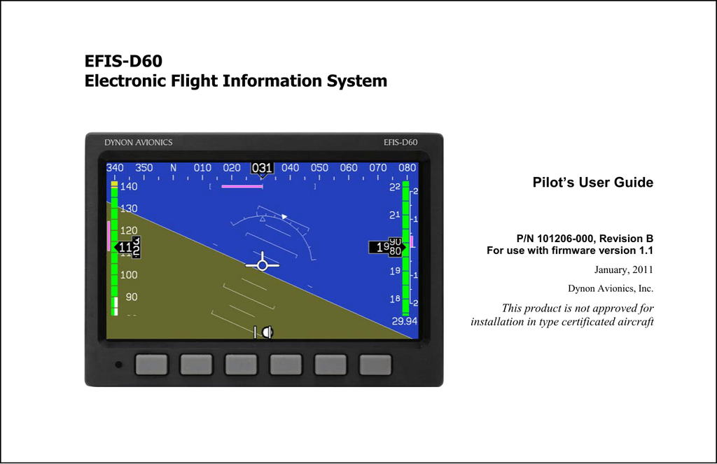 Dynon EFIS-D60 Pilot's User's guide | Manualzz