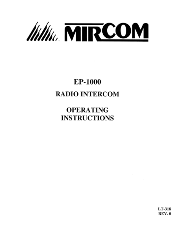 Radio intercom EP-1000 Operating Instructions | Manualzz