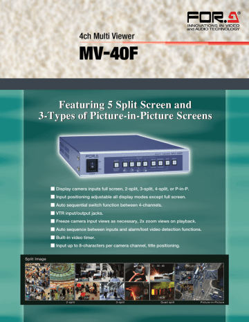 FOR-A MV-40F Specifications | Manualzz