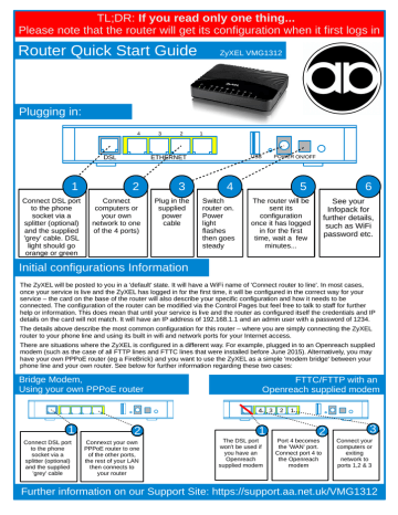 ZyXEL VMG1312 Quick Start Guide | Manualzz