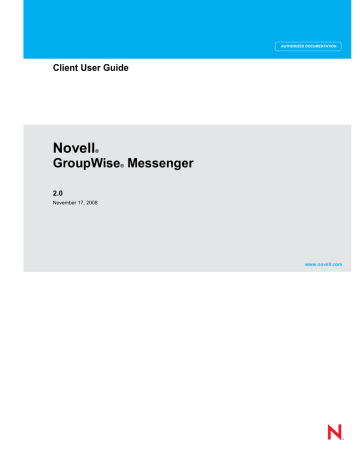 Novell GroupWise Messenger 2 Guide | Manualzz