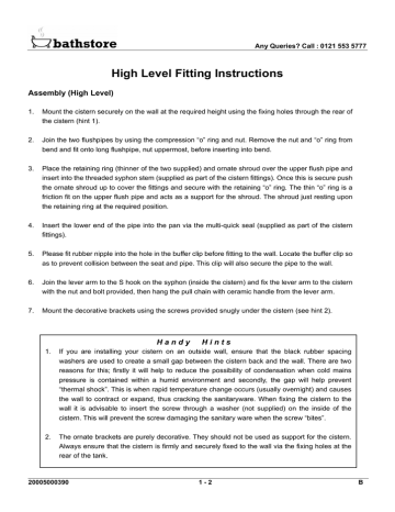 Cistern Fitting Instructions | Manualzz