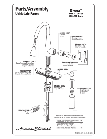 American Standard 9092.301.075 Olvera 1 Handle High Arc Pull Down ...