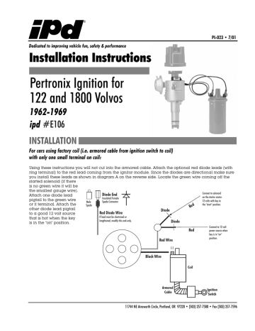 Installation Instructions for ignition Pertronix | Manualzz