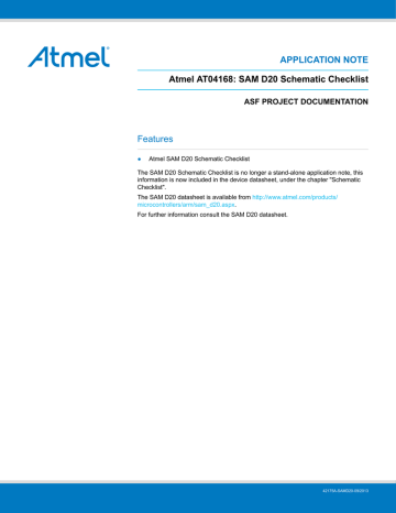 Atmel SAM D20 SAMD20 Application Note | Manualzz