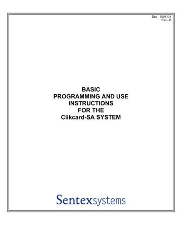 Clikcard-SA System Instructions | Manualzz