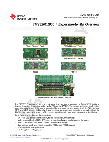 Texas Instruments TMS320C2000™ Experimenter Kit Quick Start Guide | Manualzz