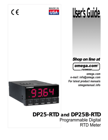 Omega DP25-RTD and DP25B-RTD Owner Manual | Manualzz
