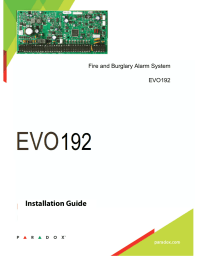 PARADOX EVO192 - User manual, User guide, Update Guide