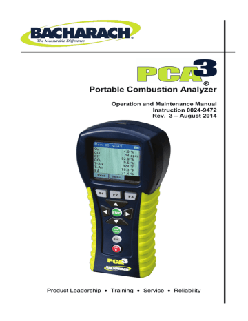 5.6. Selecting a Pressure Label. Bacharach Portable Combustion Analyzer ...