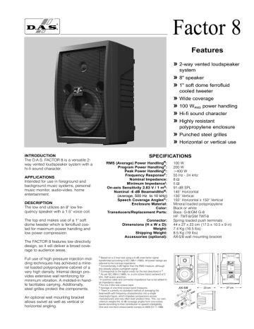 DAS FACTOR-8 System Data Sheet | Manualzz