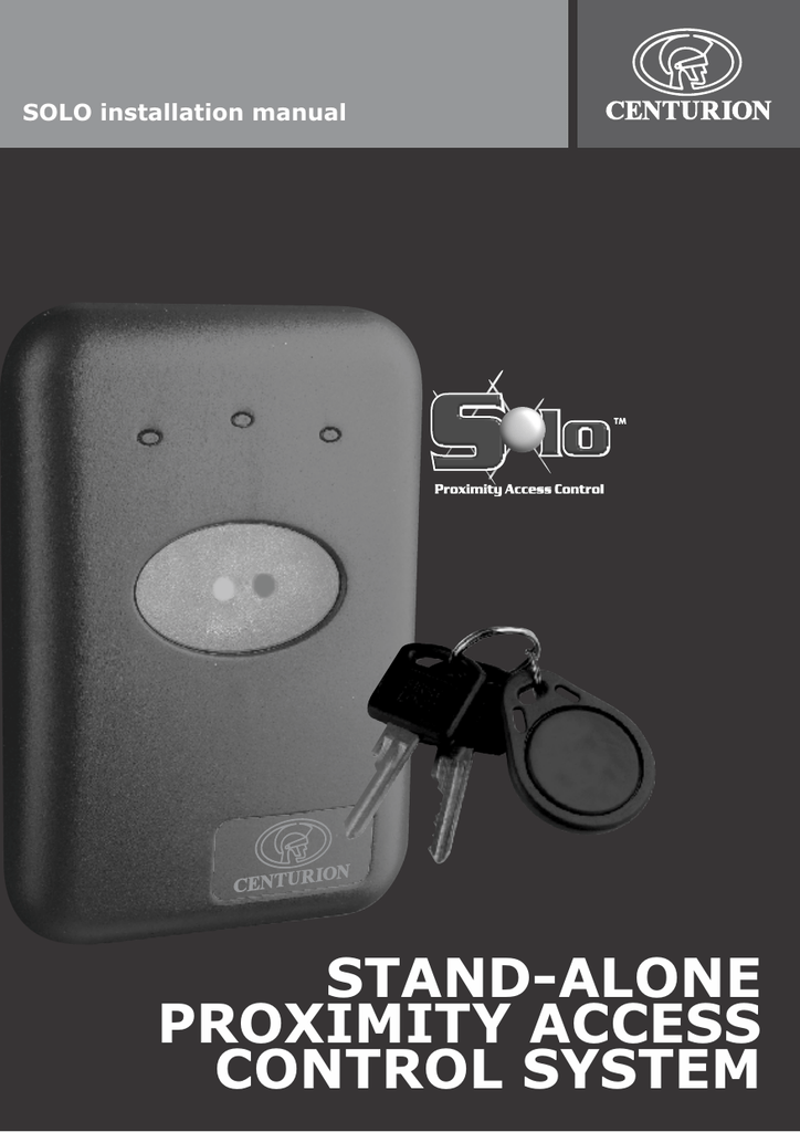 Centurion Solo User manual | Manualzz