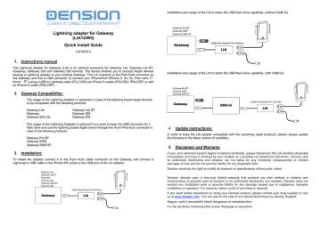 Dension Lightning adapter LIA Quick Install Guide | Manualzz