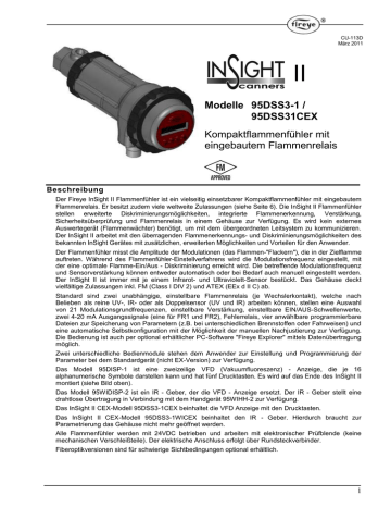 Fireye InSight II 95DSS3-1, 95DSS3-1CEX, 95DSS3-1WICEX ...