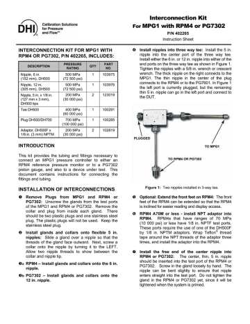 DH Instruments MPG1 Instruction Sheet | Manualzz