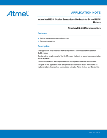 Atmel AVR928: Sensorless BLDC Motor Control Application Note | Manualzz