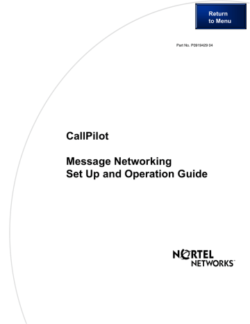 CallPilot Message Networking Setup Guide | Manualzz