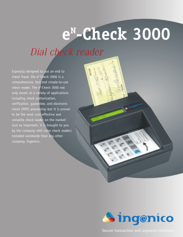 Ingenico 3000 Specifications | Manualzz