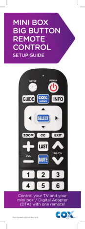 Cox Remote Control 4220-RF User Guide | Manualzz