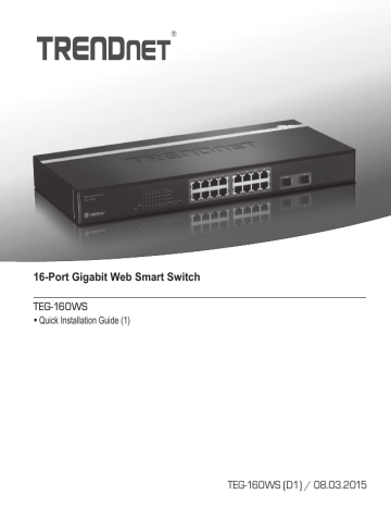 Trendnet TEG-160WS 16-port Gigabit Web Smart Switch Quick Installation ...